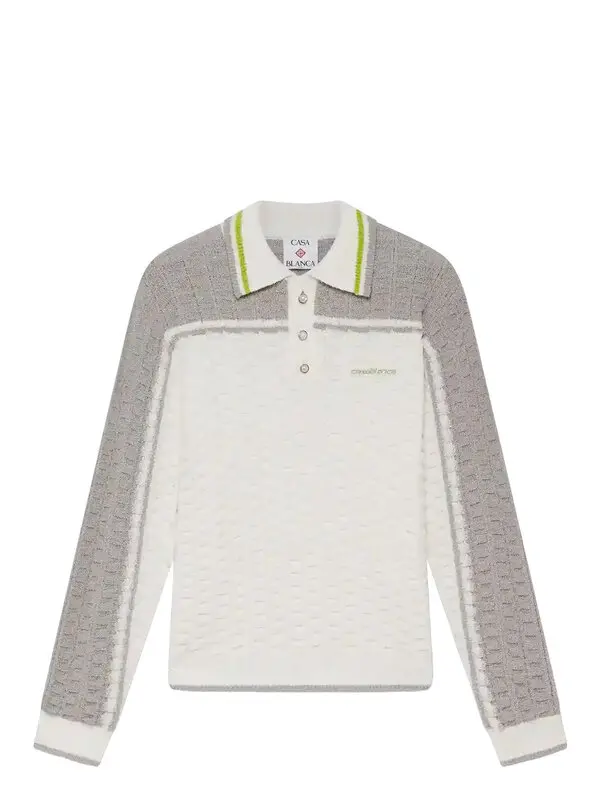 Casablanca Tennis Boucle Long Sleeve Polo Shirt - Multicolor
