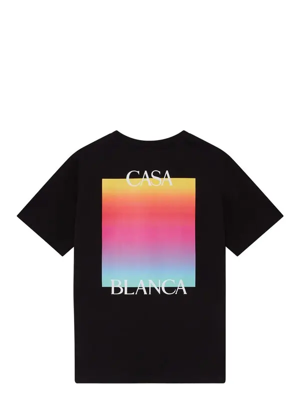 Casablanca Gradient Square Logo Short Sleeve T-shirt - Black