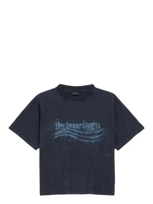 Balenciaga Washed Crayon Political T-shirt - Black