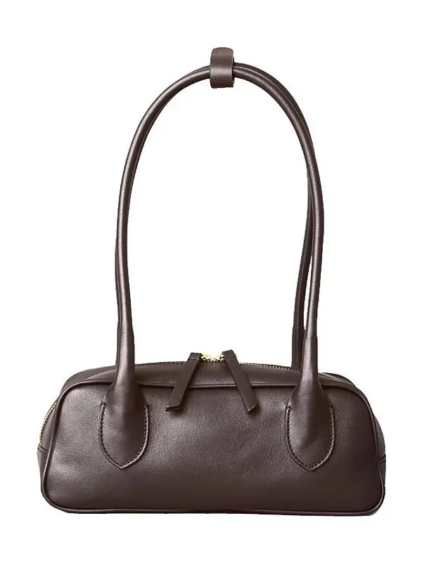 HYER GOODS Mini La Strada East West Shoulder Bag - Chocolate / Gold
