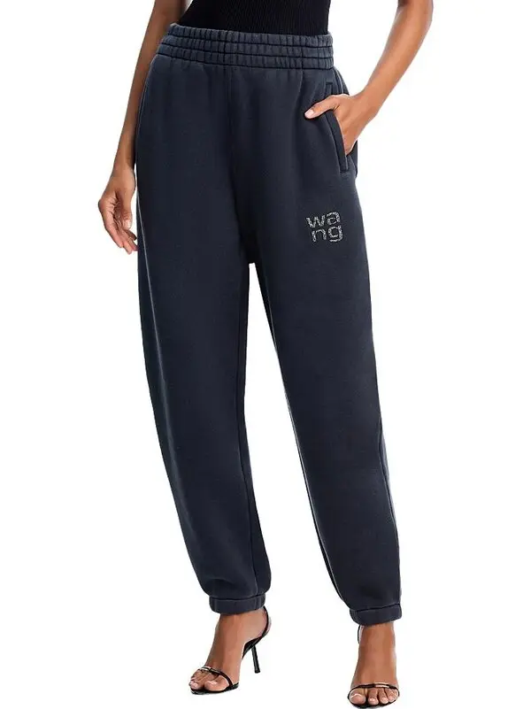 Alexander Wang Embellished Logo Sweatpants - Washed Black