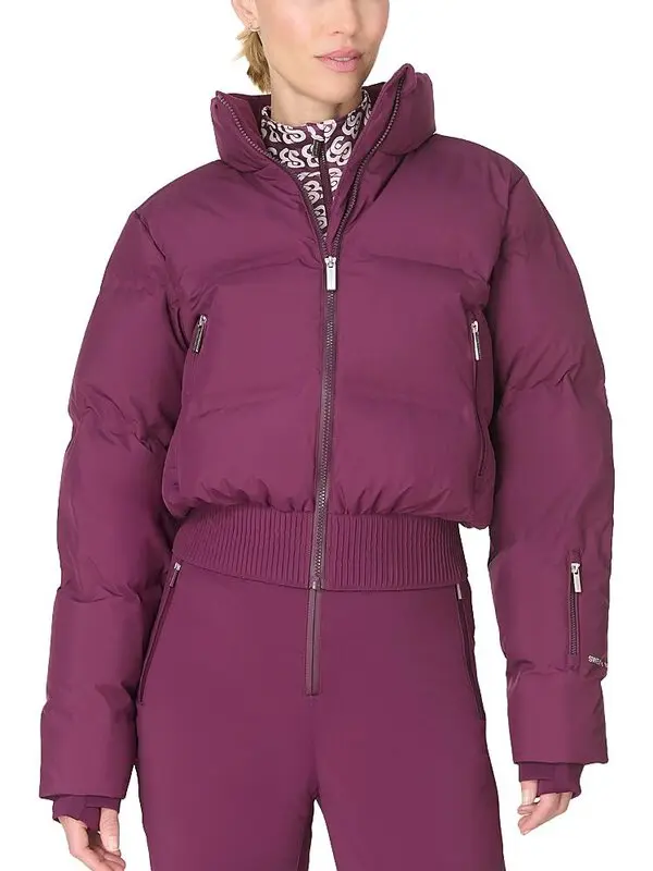 Sweaty Betty Cropped Waterproof Ski Jacket - Plum Purple