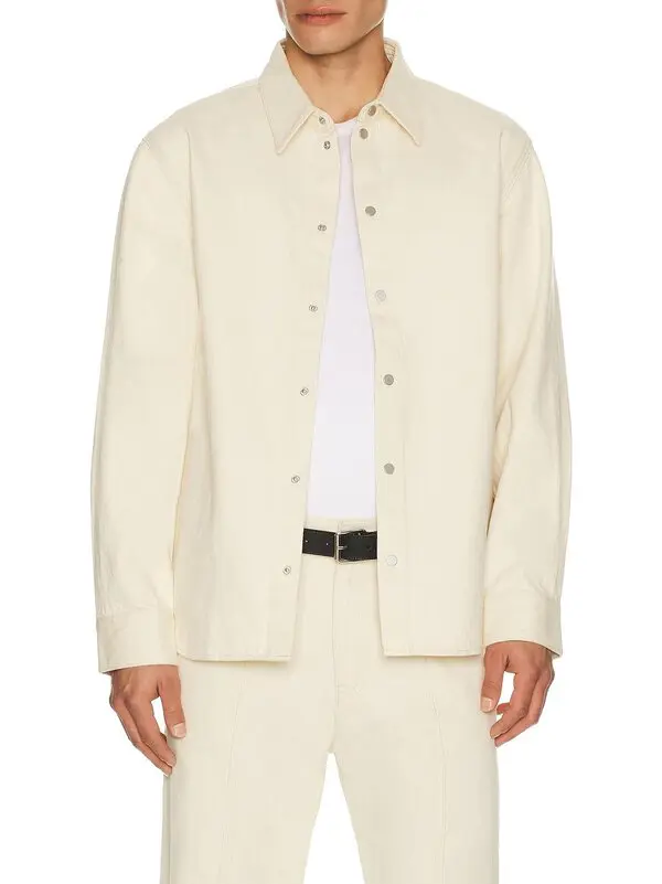 Helmut Lang Denim Shirt In Ivory - Ecru