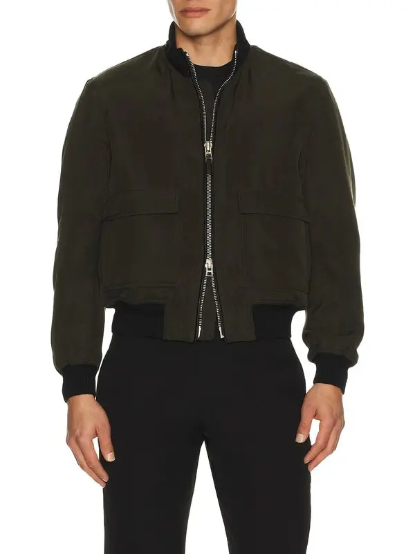 TOM FORD Knit Trim Pilot Blouson - Forest Green