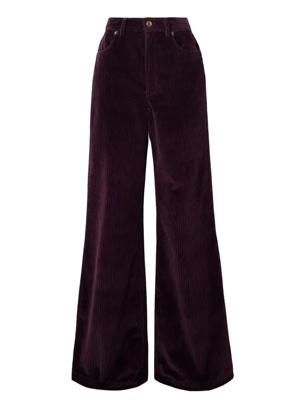 La DoubleJ The Flare Cotton-blend Corduroy Flared Pants - Dark Purple