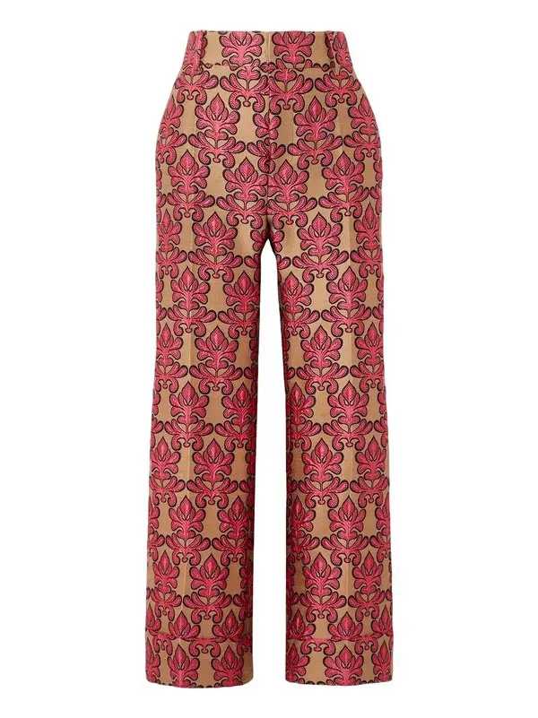 La DoubleJ Hendrix Jacquard Wide-leg Pants - Camel