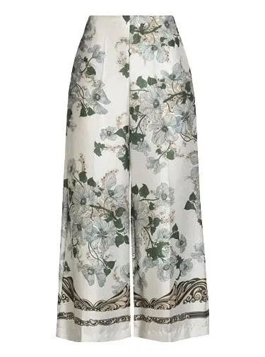 SEMICOUTURE Wide-leg Floral Print Pants - White