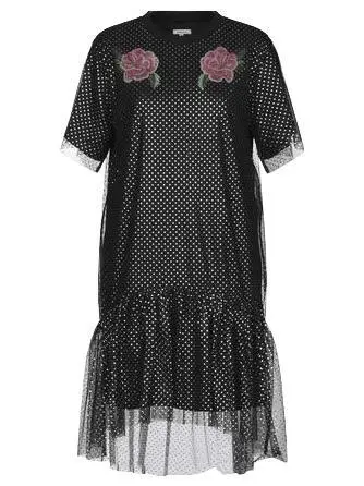 Manoush Mini Dress With Polka Dot And Embroidered Detail - Black