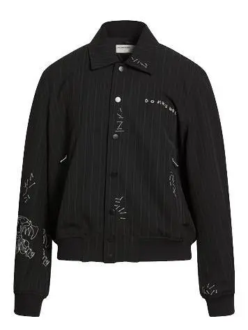DOMREBEL Casual Pinstriped Jacket - Black