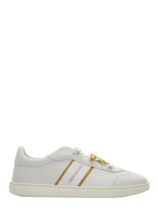 FERRAGAMO Sneaker With Bow Detailing - Natural