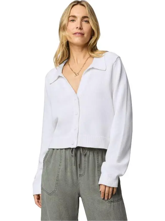 Splendid Nicolette Polo Cardigan - White
