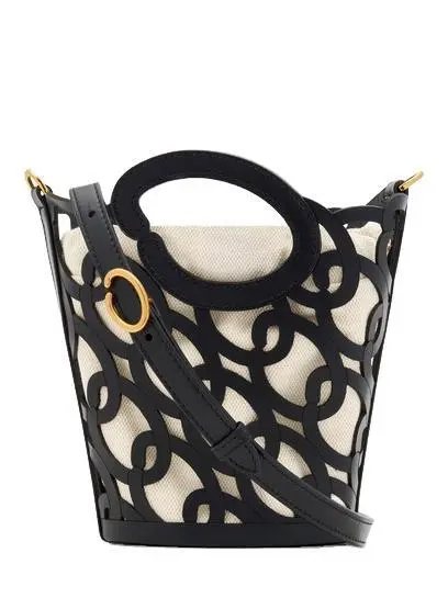 Oscar De La Renta Chain-link Leather Mini Tote - Natural