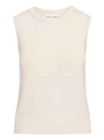 Oscar De La Renta Virgin Wool Knit Tank - Natural