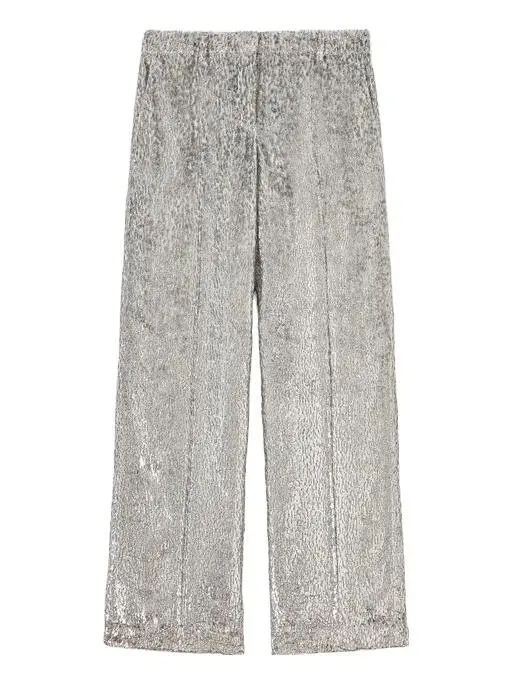 Stella McCartney Fil Coupe Straight-leg Trousers - Silver