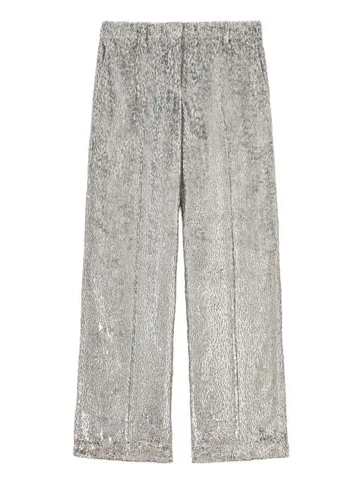 Stella McCartney Fil Coupe Straight-leg Trousers - Silver