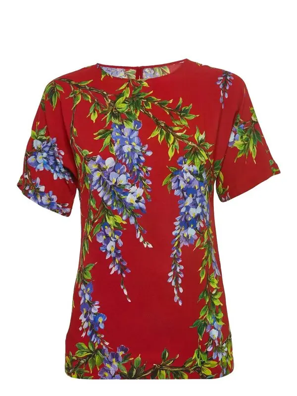 Dolce & Gabbana Floral Print Top - Red