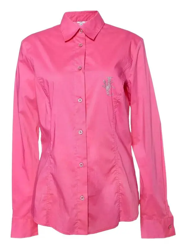 Versace Embroidered Cotton-blend Shirt - Pink