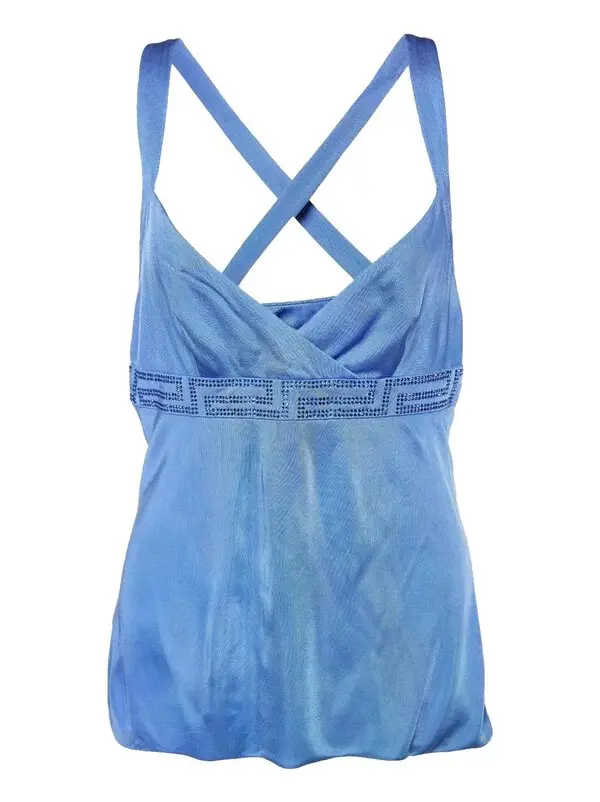 Versace Rear Criss-cross Straps Top - Blue