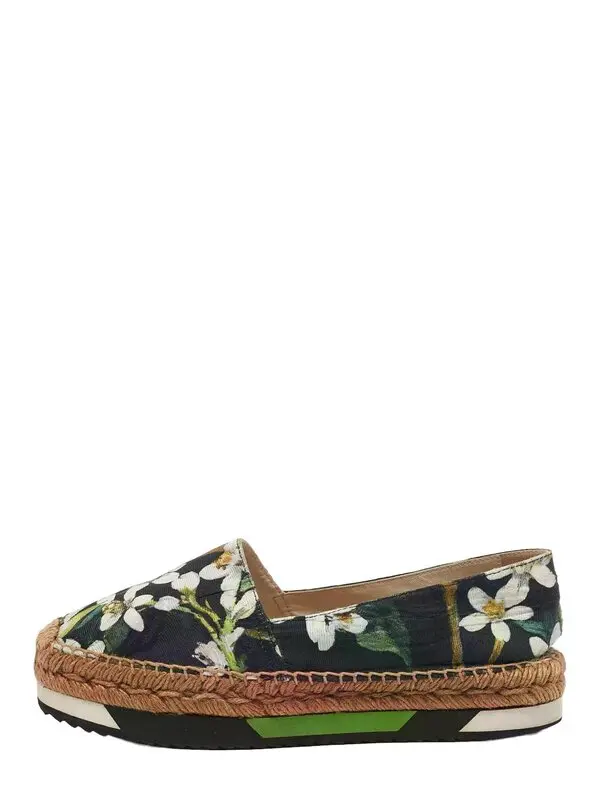 Dolce & Gabbana Floral-print Espadrilles - Black