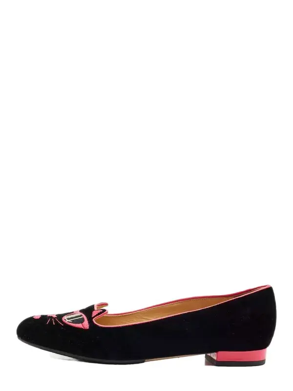 CHARLOTTE OLYMPIA X Barbie Kitty Ballet Flats - Black
