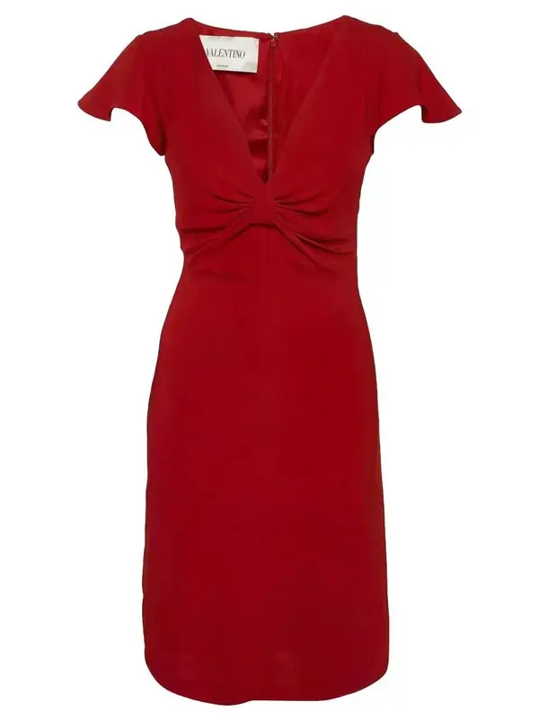 Valentino Garavani Cap Sleeves Bow Dress - Red