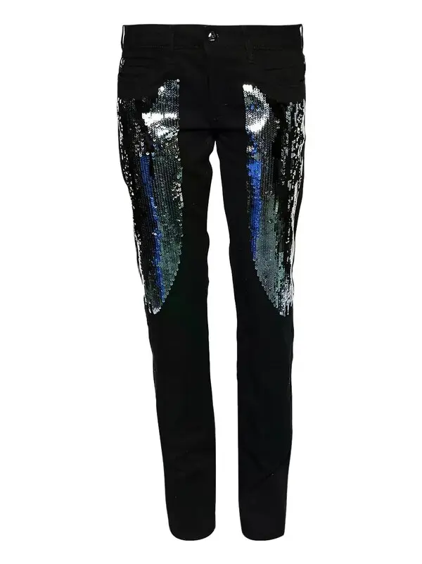Just Cavalli Sequinned Trousers - Black