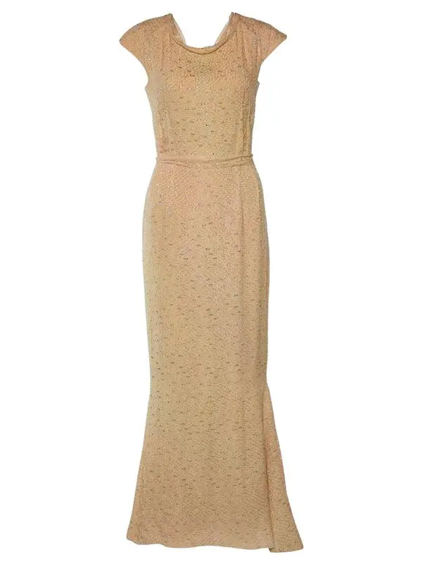 Fendi Silk Maxi Dress - Neutrals