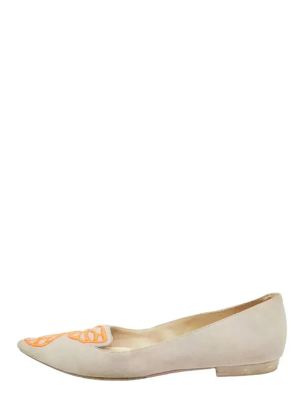 SOPHIA WEBSTER Embroidered Butterfly Pointed Toe Flats - Pink