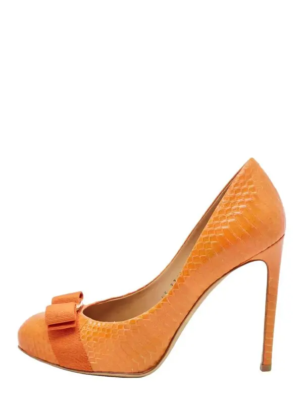 FERRAGAMO 115mm Vara Bow Pumps - Orange