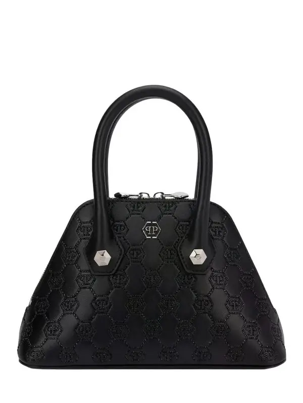 Philipp Plein Small Monogram Handle Bag - Black