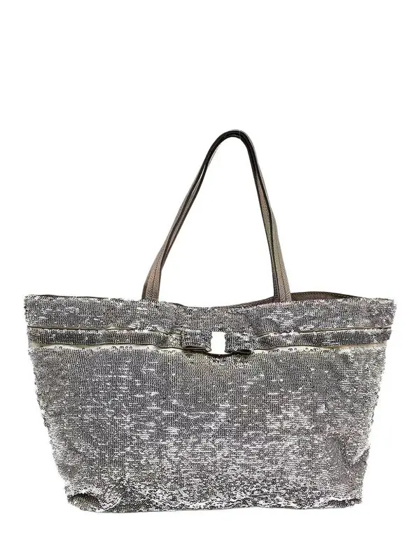 FERRAGAMO Sequin-embellished Tote - Silver