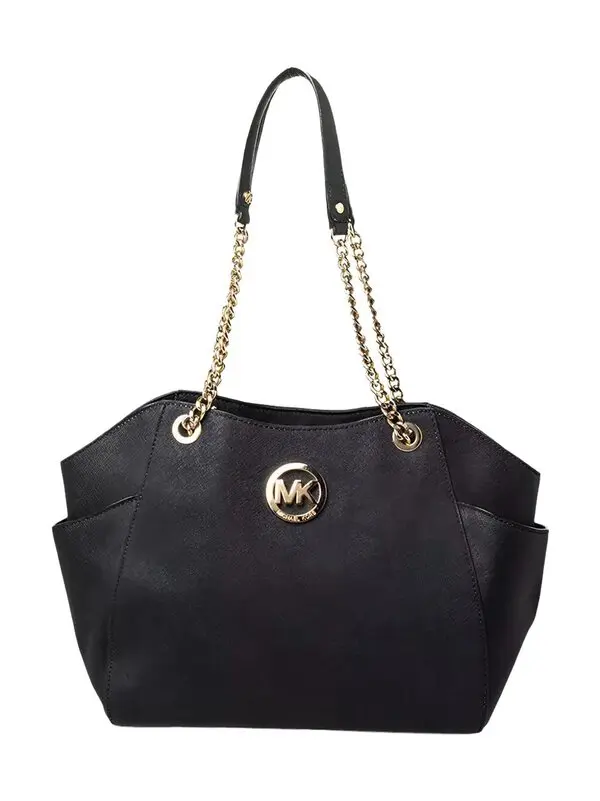 Michael Kors Jet Set Leather Shoulder Bag - Black