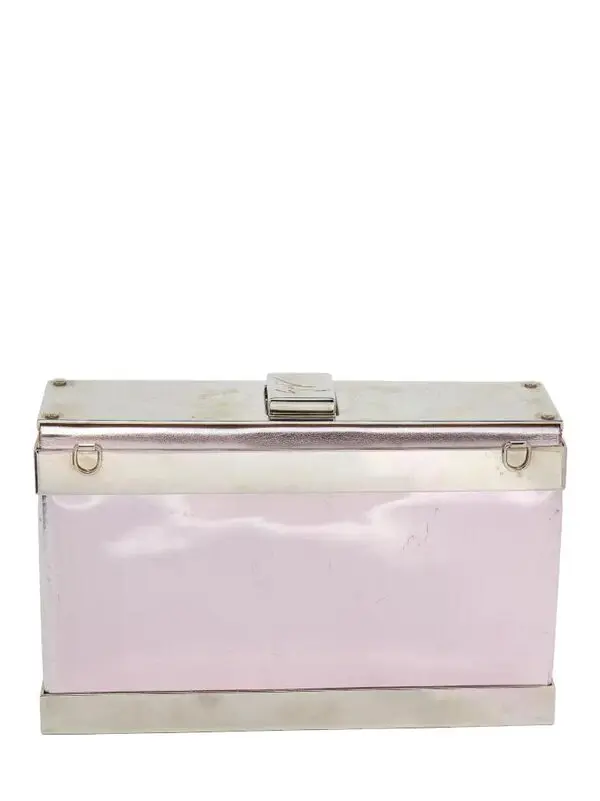 GIUSEPPE ZANOTTI Patent Leather Metal Box Bag - Pink