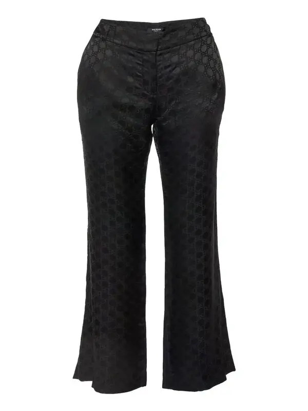 Balmain Silk-blend Straight-leg Trousers - Black