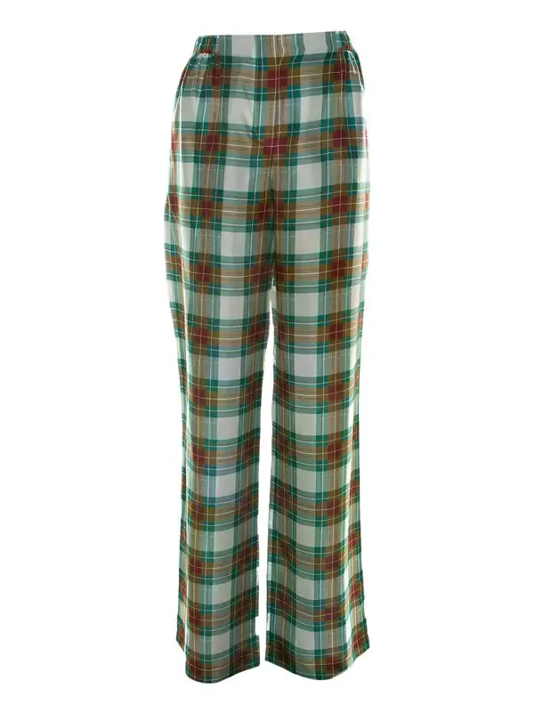 Alberta Ferretti Plaid-pattern Trousers - Green