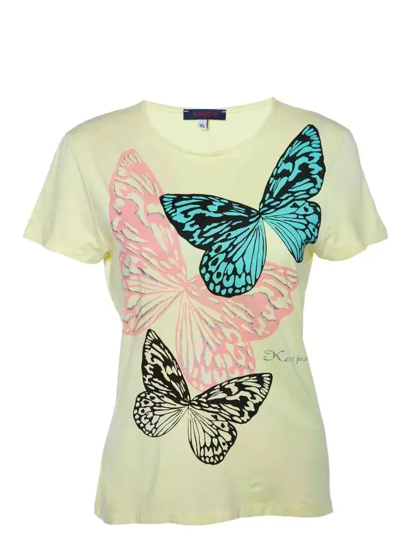 Kenzo 2024 Butterfly-print T-shirt - Yellow