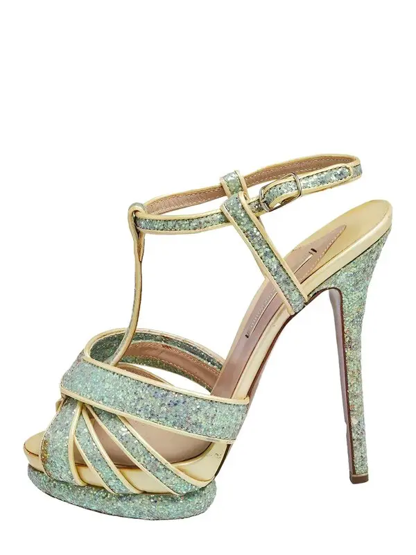 NICHOLAS KIRKWOOD 135mm Glitter Platform Sandals - Blue