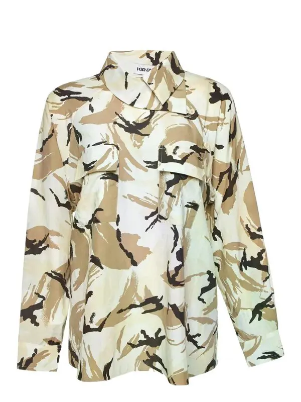 Kenzo Abstract Print Button-up Blouse - Neutrals