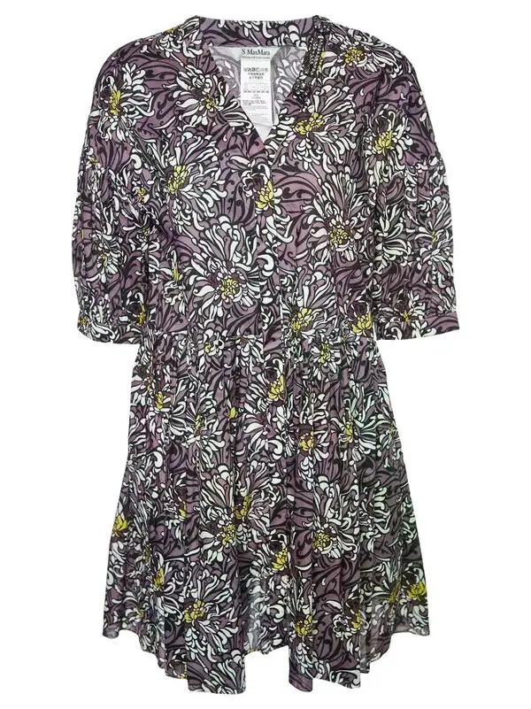 Max Mara Floral-print Dress - Purple