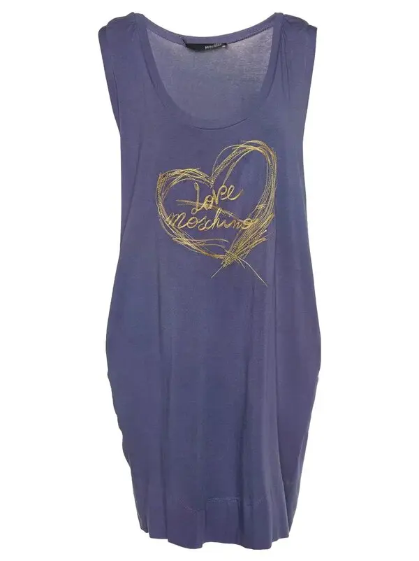 Moschino Slogan-embroidered Dress - Purple