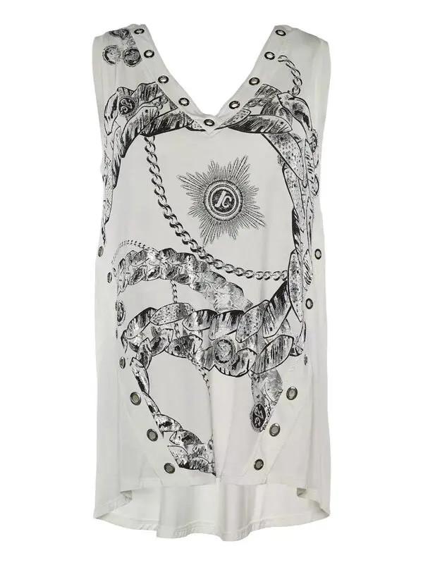 Roberto Cavalli Chain-print Tank Top - White