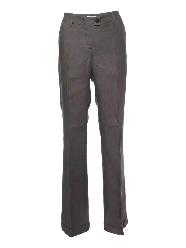 Moschino Linen Tailored Trousers - Brown