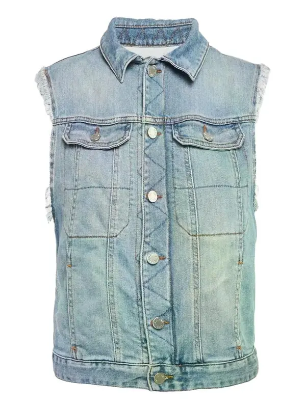 Zadig&Voltaire Embroidered Sleeveless Denim Jacket - Blue