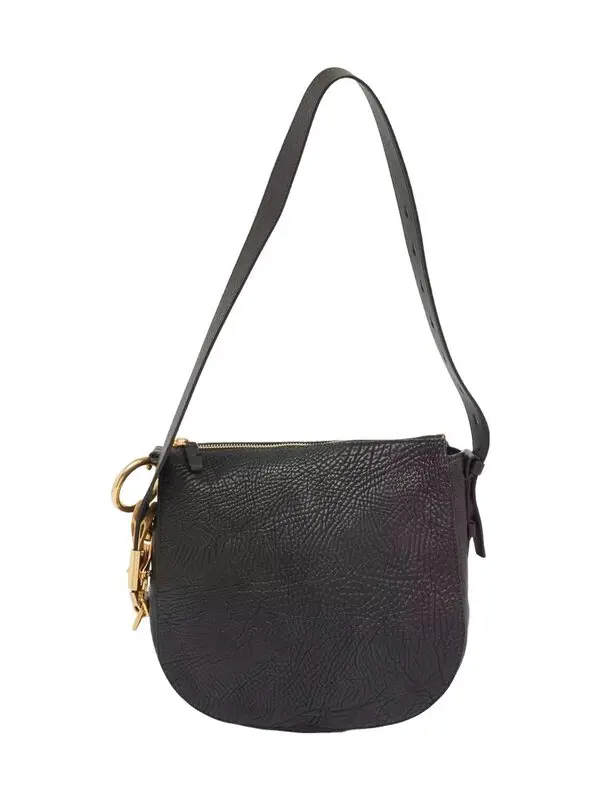 Burberry Knight Leather Shoulder Bag - Black