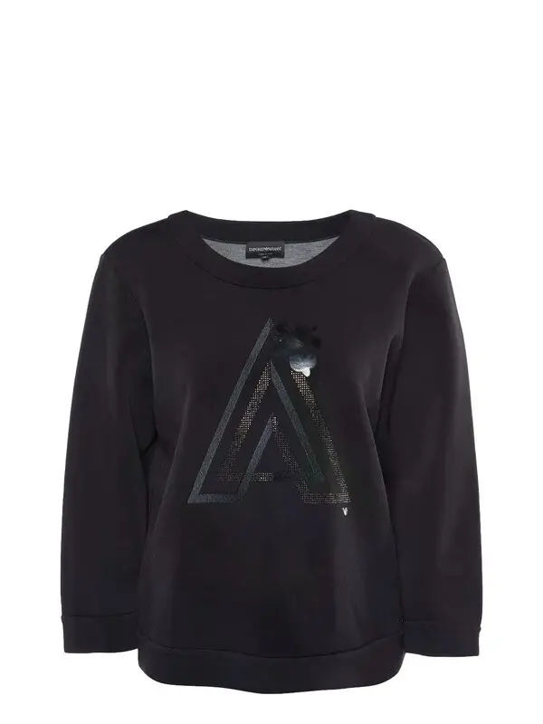 Emporio Armani Logo-appliqué Sweatshirt - Black