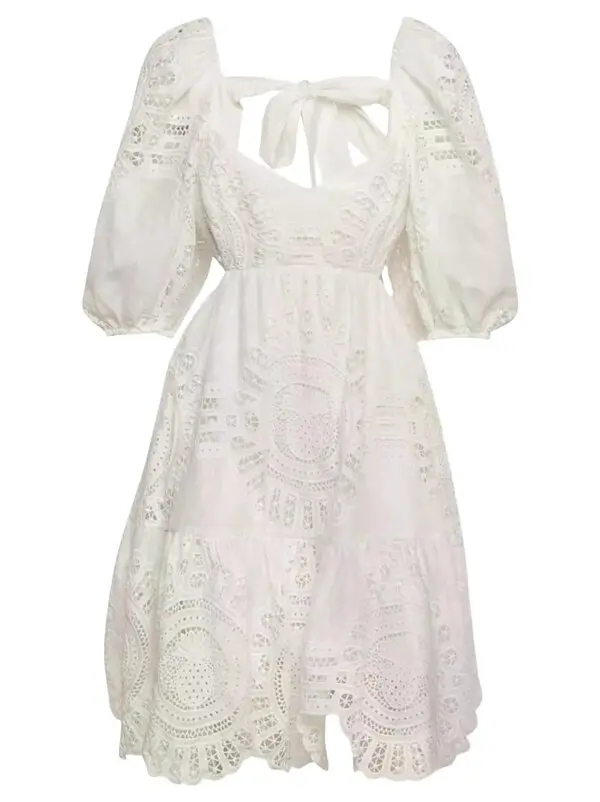 Zimmermann Broderie Anglaise Cotton Dress - White