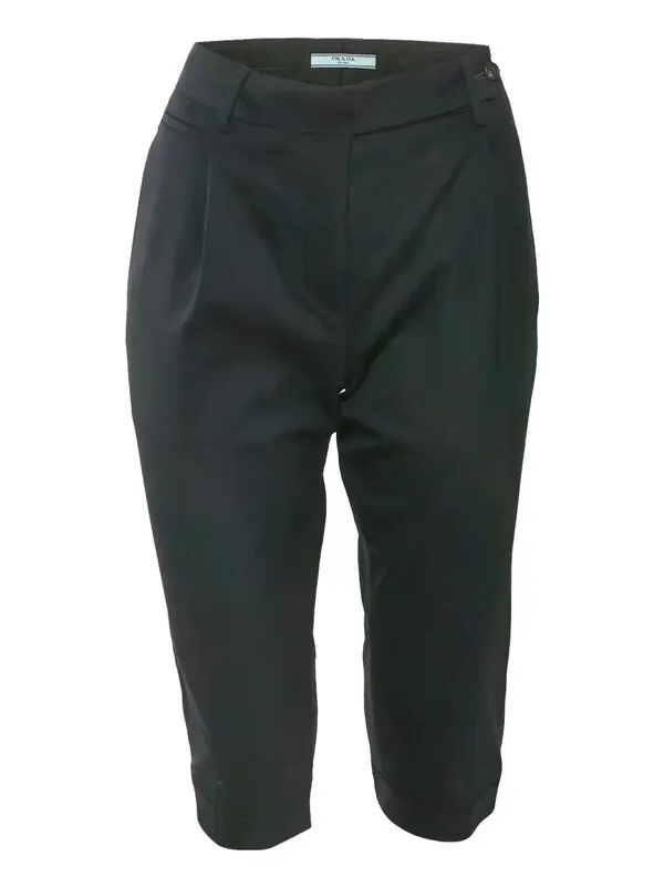 Prada Pleated Capri Trousers - Black