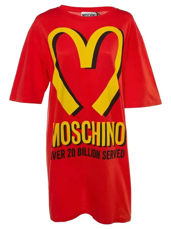 Moschino Print Cotton Dress - Red