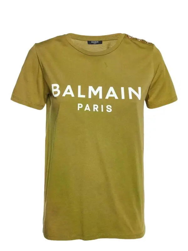 Balmain Logo-print T-shirt - Green