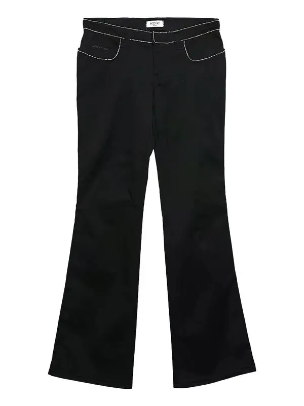 Moschino Contrasting-trim Trousers - Black
